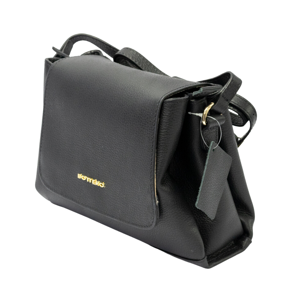 Bolsa Bottero 7700004 Couro Natural Preto - Islen Calçados