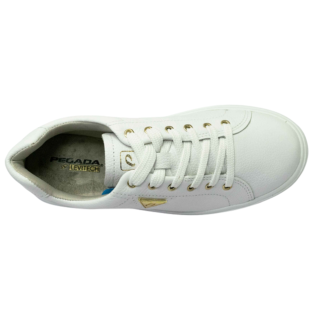 Tênis Pegada 211209 Couro Natural Burnished Branco - Islen Calçados